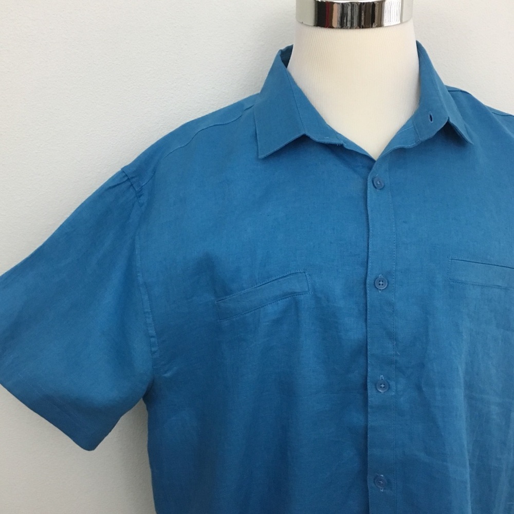 Bright Blue Linen Shirt - Gem